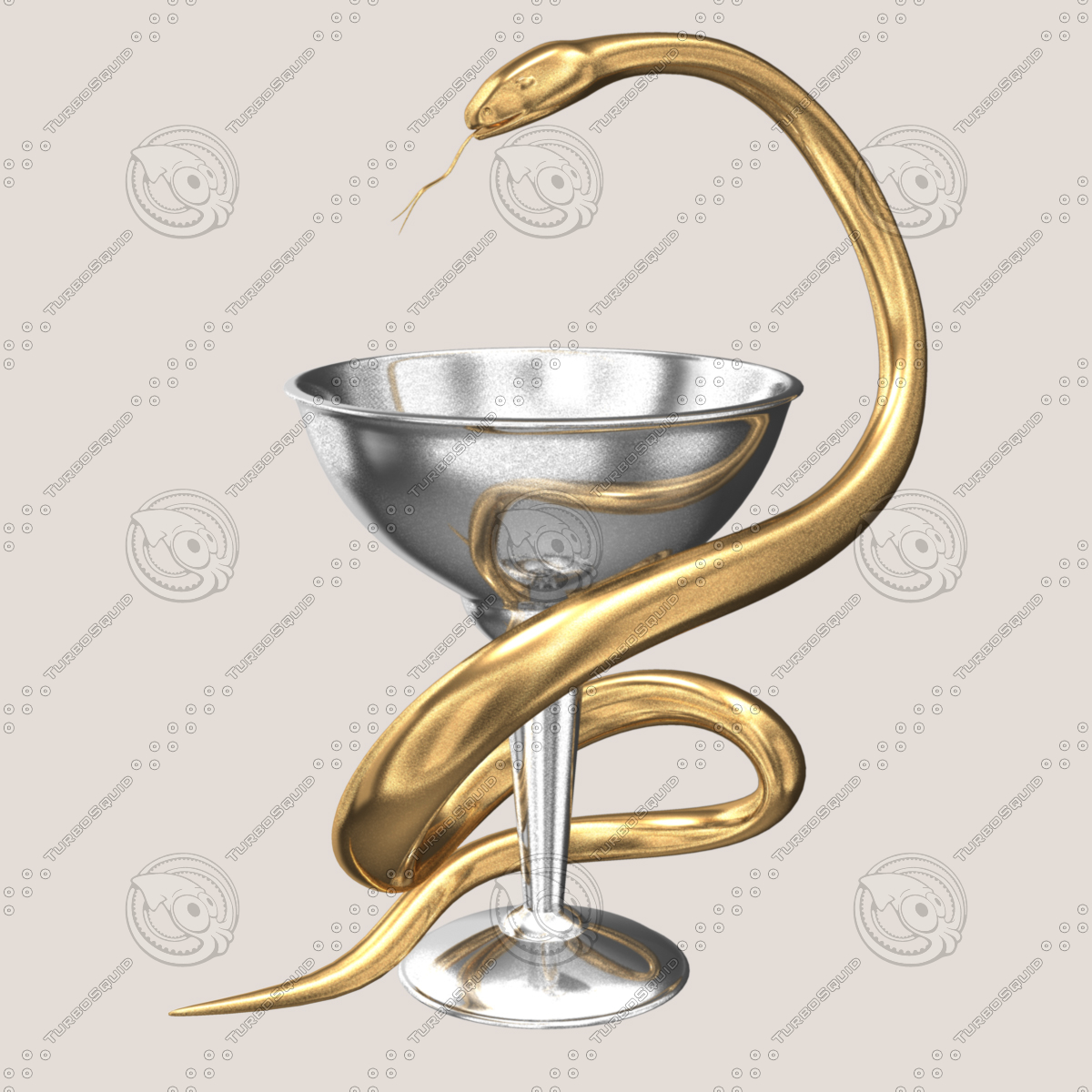 medical symbol snake cup obj