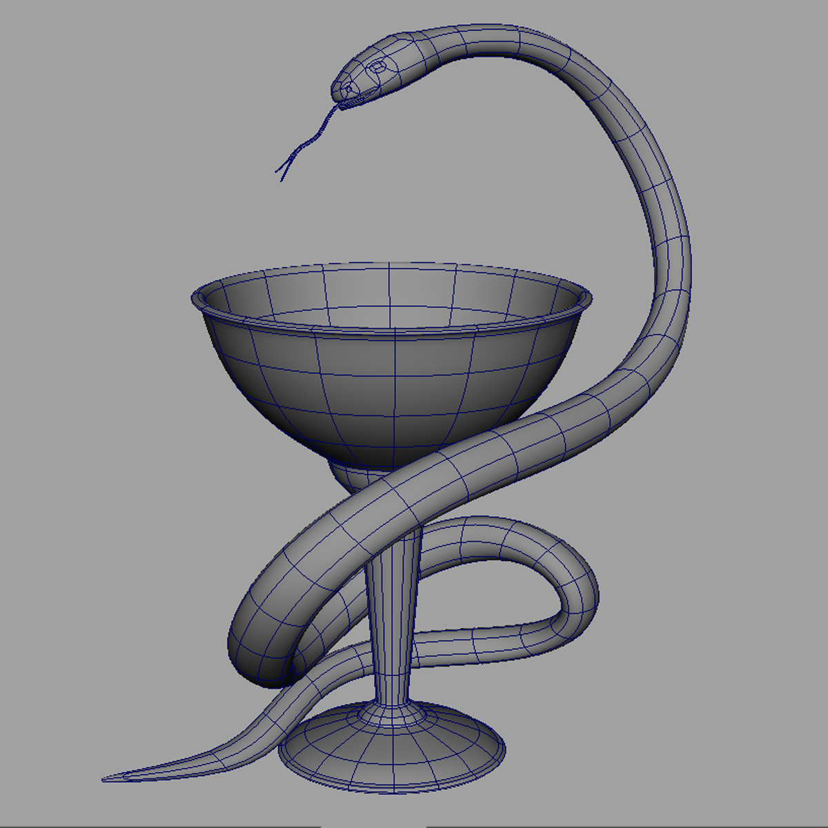medical symbol snake cup obj