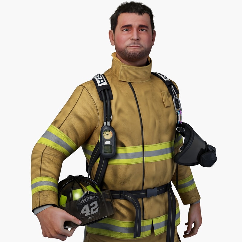 Firefighter Character General 3d Model
