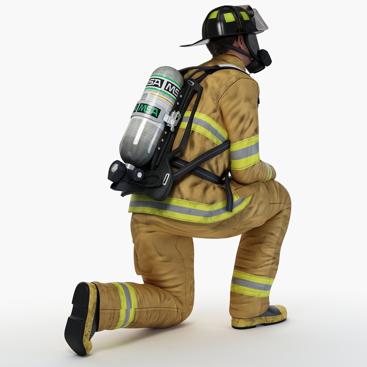 firefighter character general 3d model