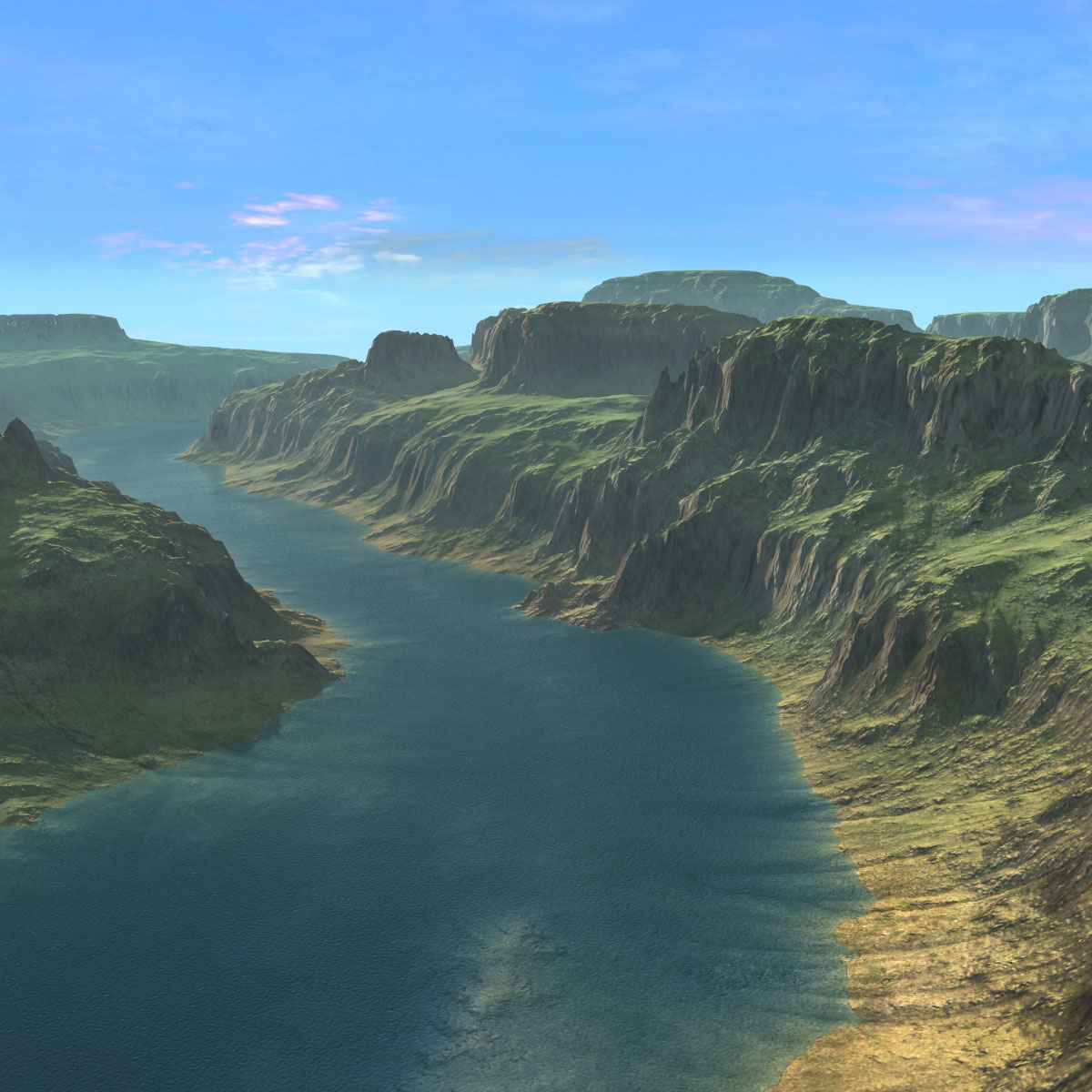 canyon river landscape terrain fbx