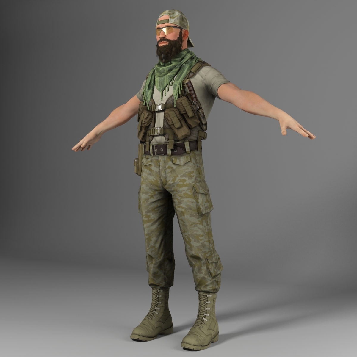 3d model soldier mercenary settings