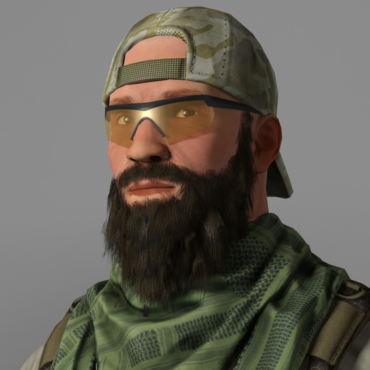 3d model soldier mercenary settings