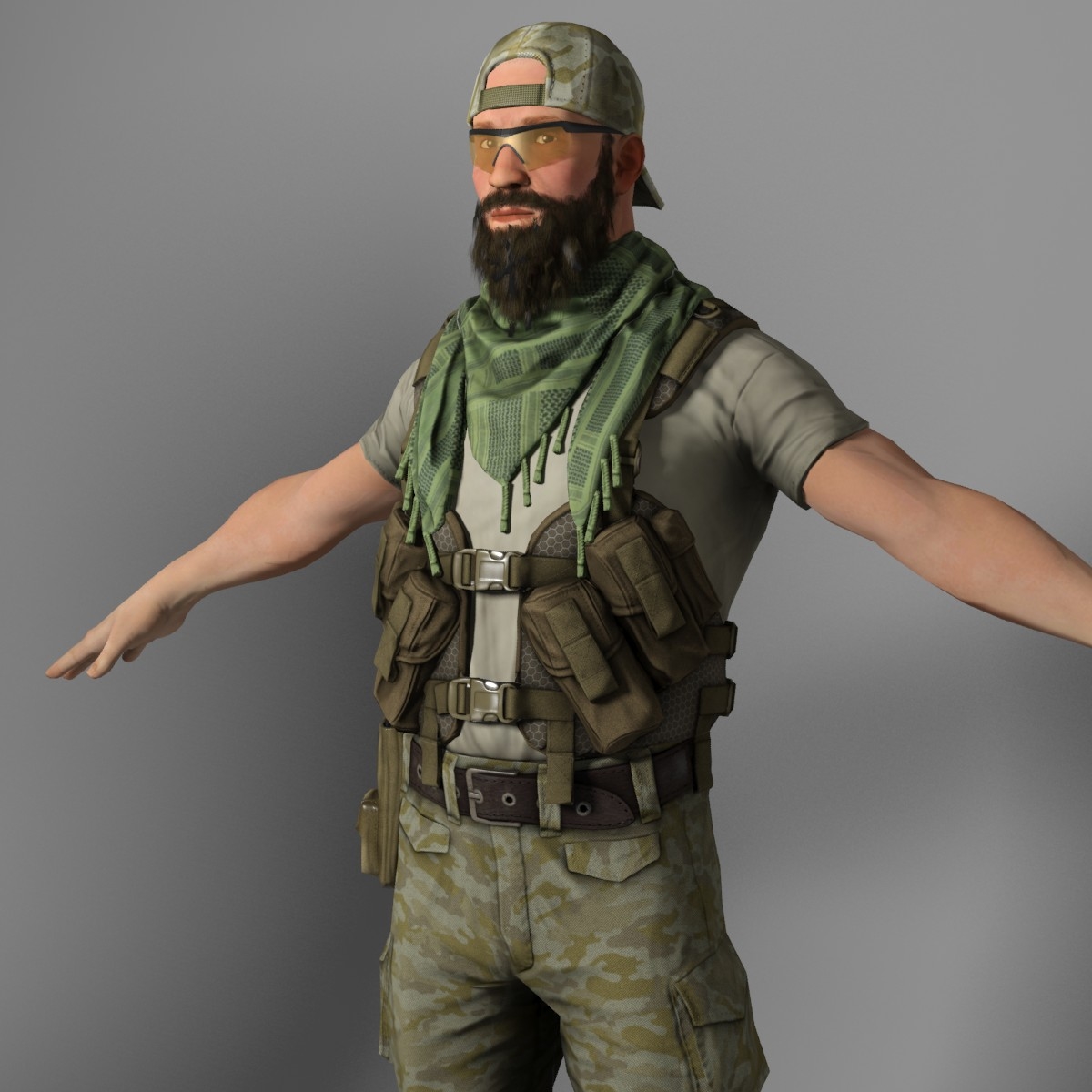 3d model soldier mercenary settings