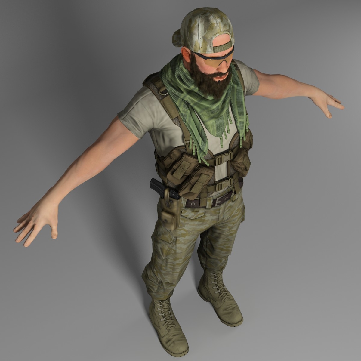 3d model soldier mercenary settings
