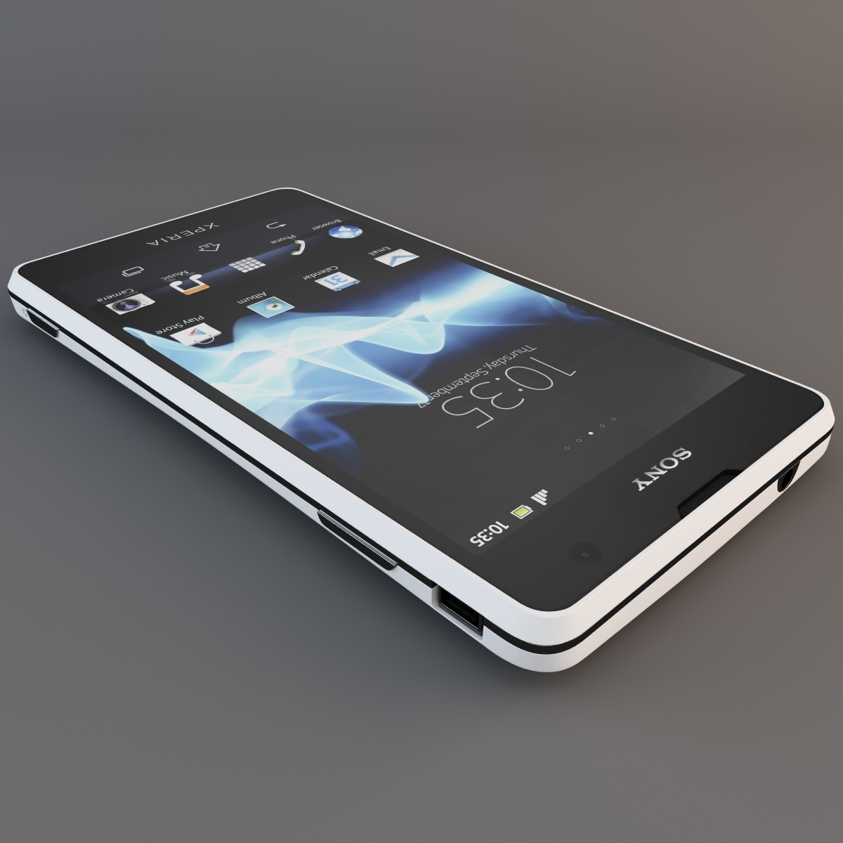 3d white sony xperia gx