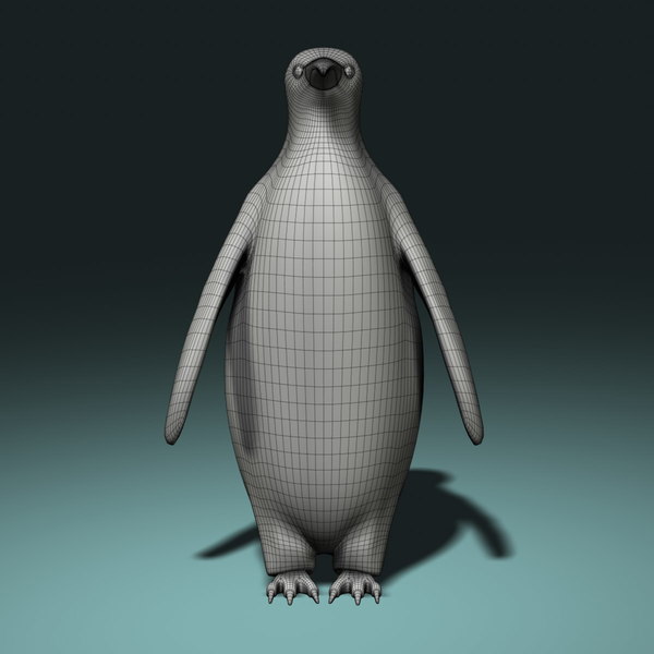 3d penguin rigged model