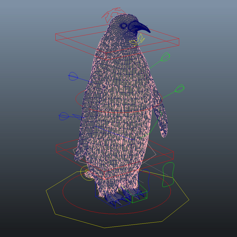 3d ma penguin fur animation