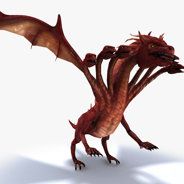 3d obj seven headed dragon