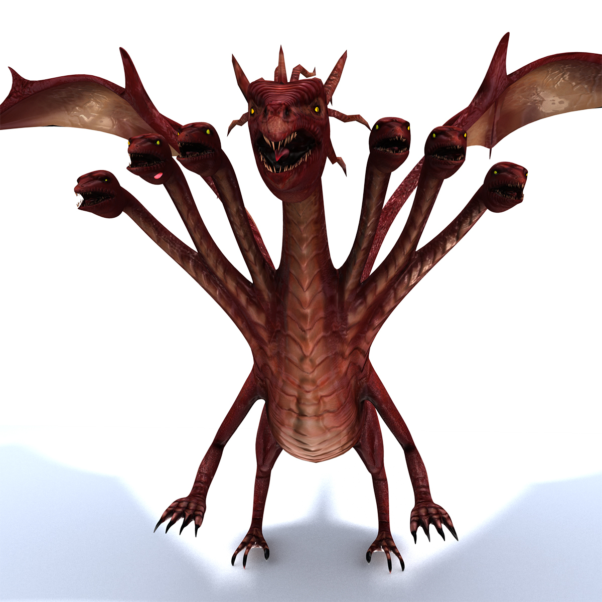 3d obj seven headed dragon