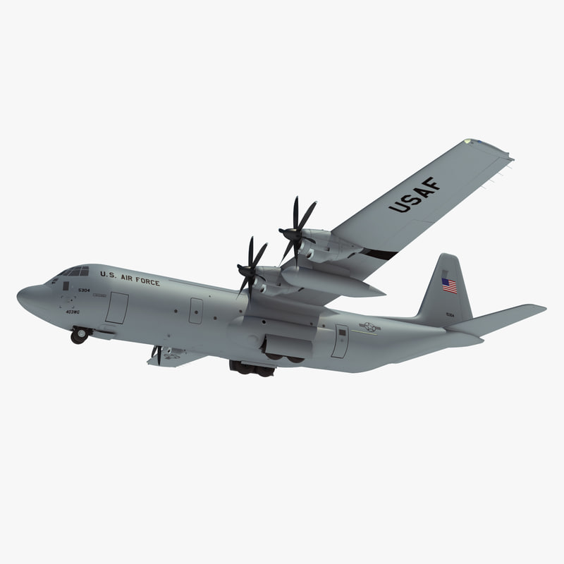 c-130j-30 super hercules military aircraft 3d x