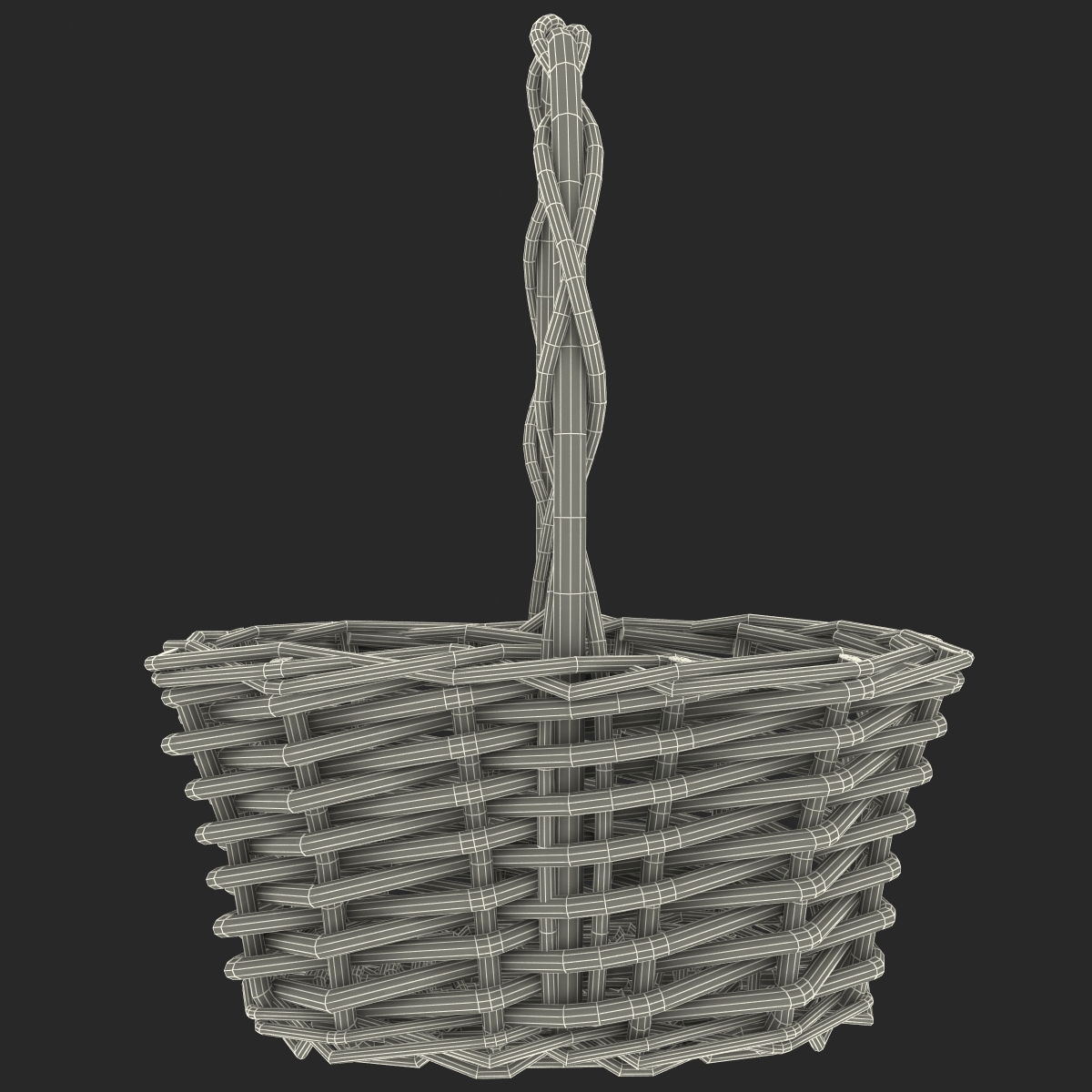 3d model wooden basket