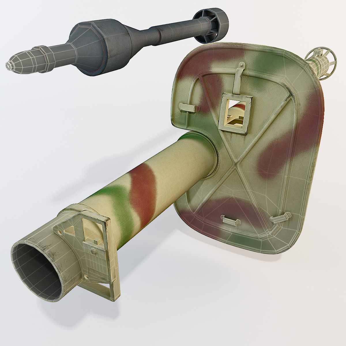 panzerschreck 54 rocket launcher 3d c4d