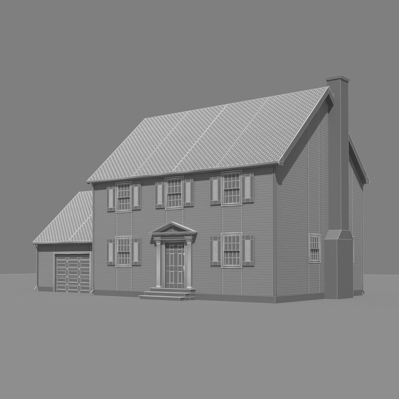 3d colonial house