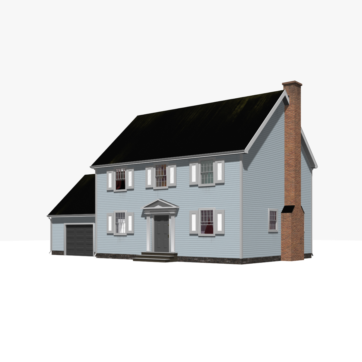 3d colonial house