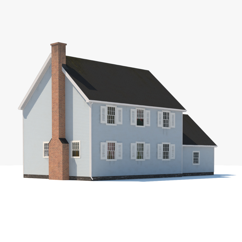 3d colonial house