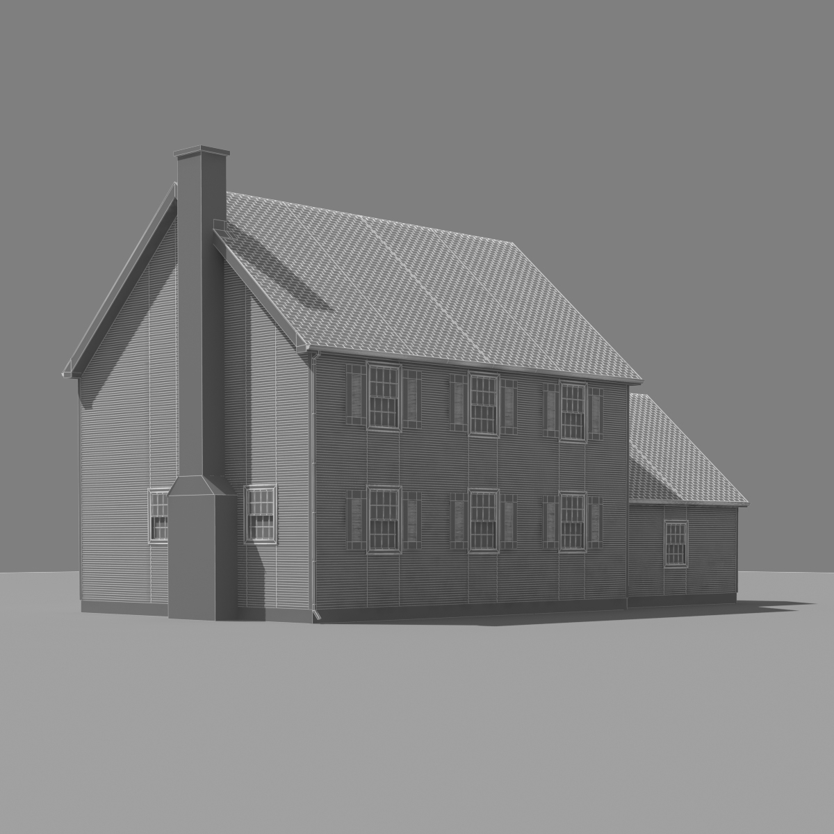 3d colonial house