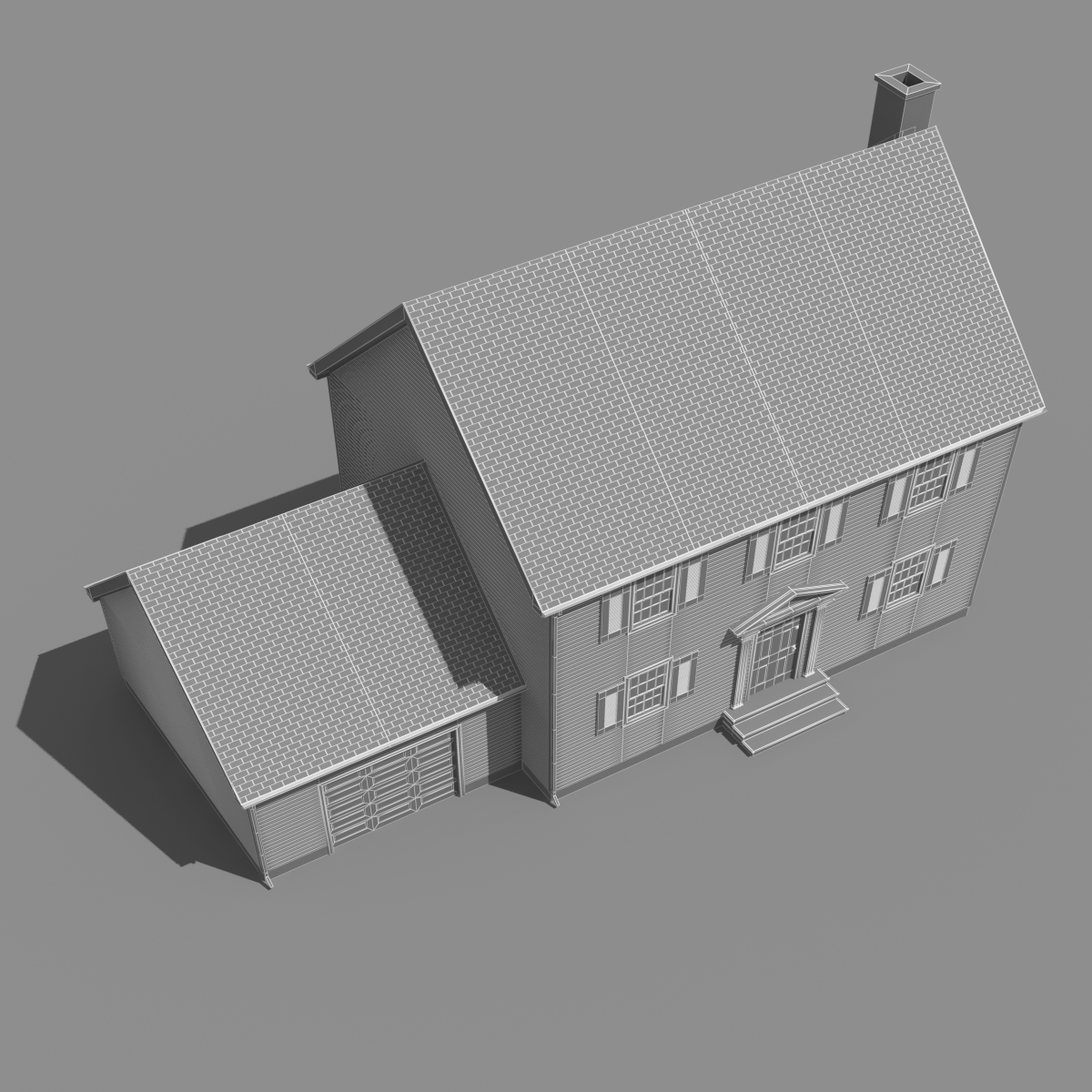 3d colonial house