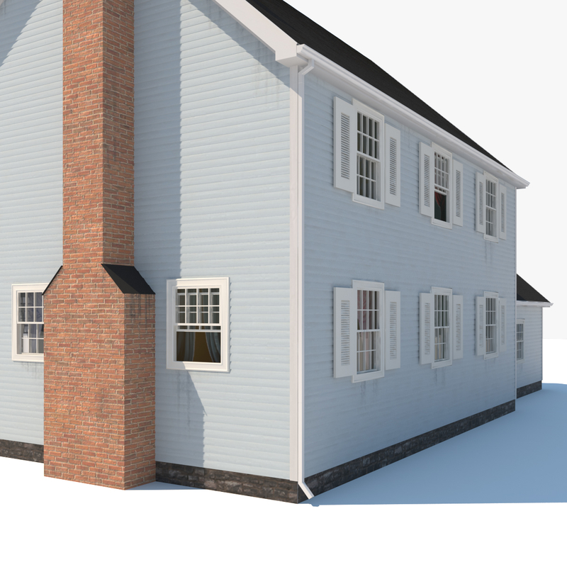 3d colonial house