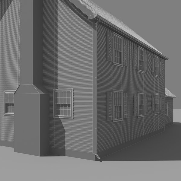 3d colonial house