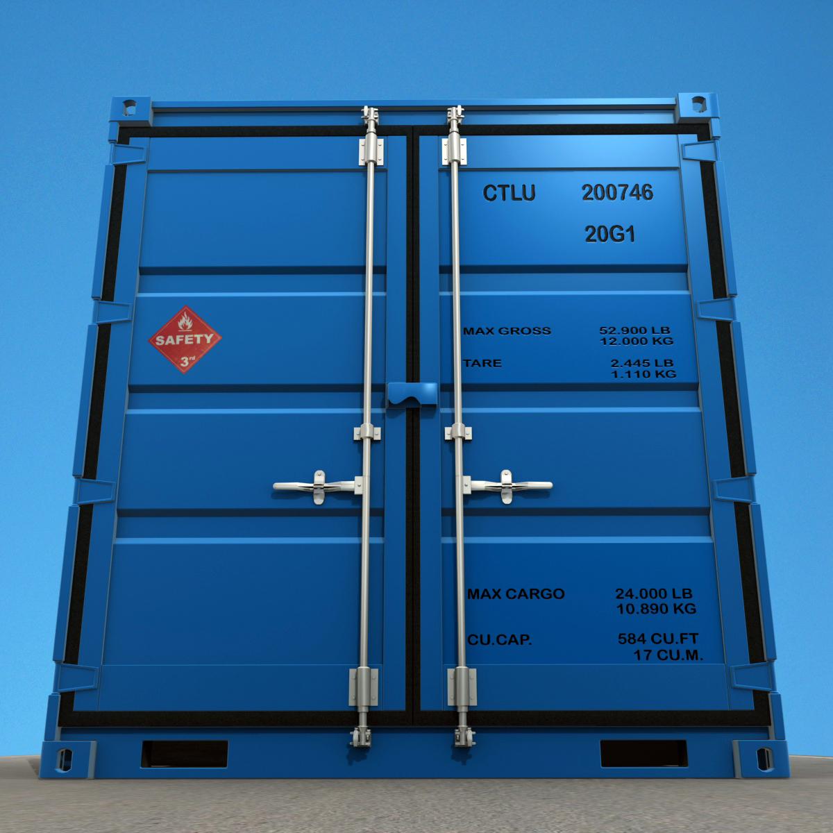 iso 10 shipping container 3d max