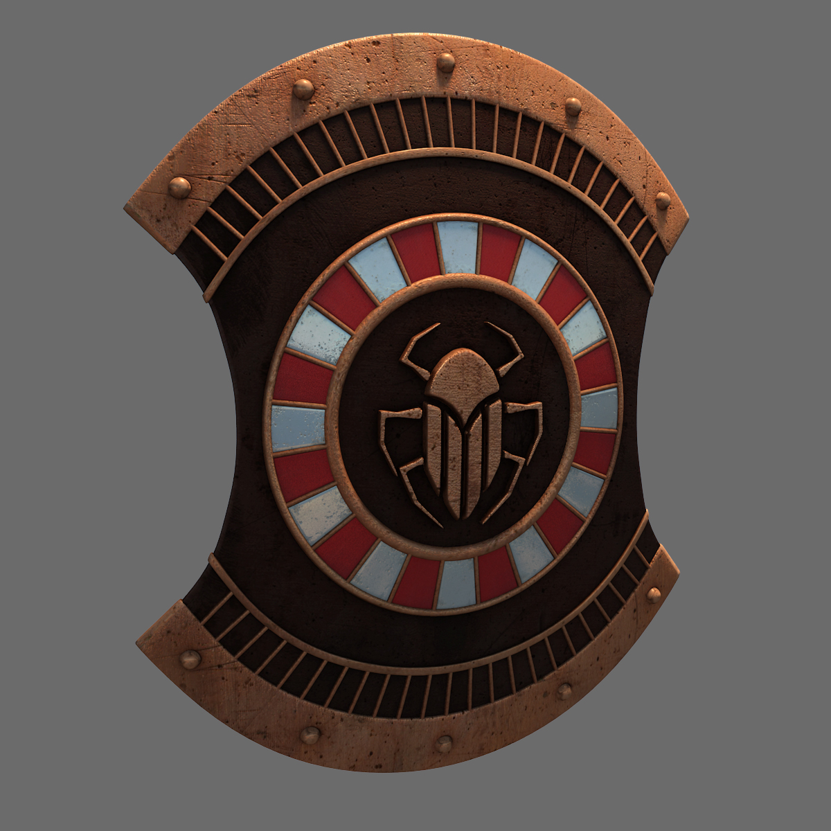 3d egyptian buckler shield