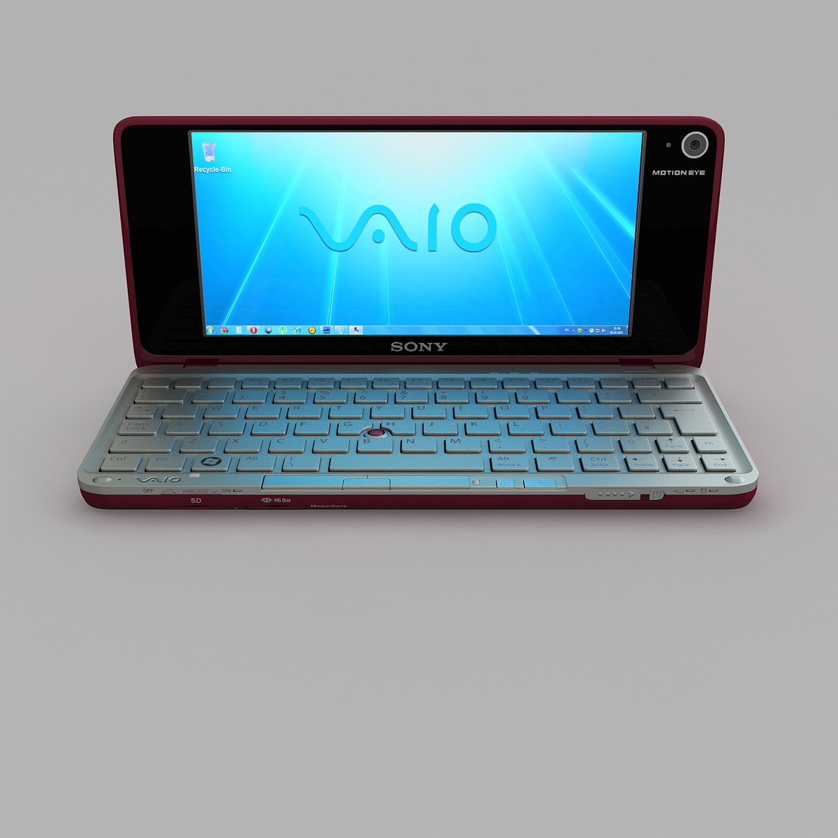 3d red sony vaio p model
