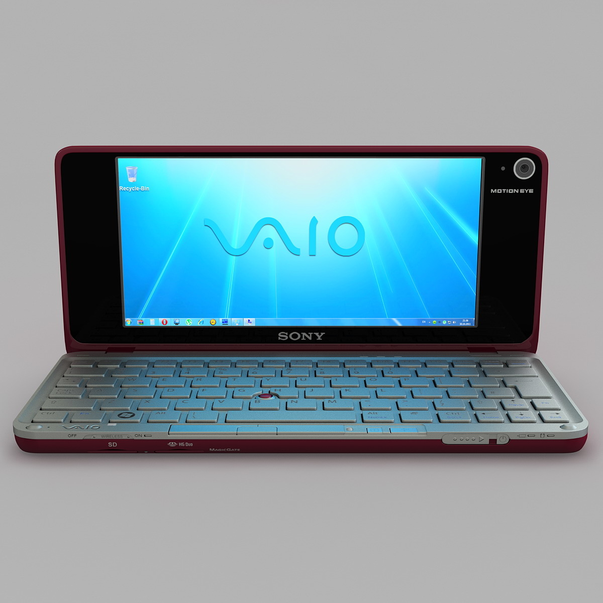 3d red sony vaio p model