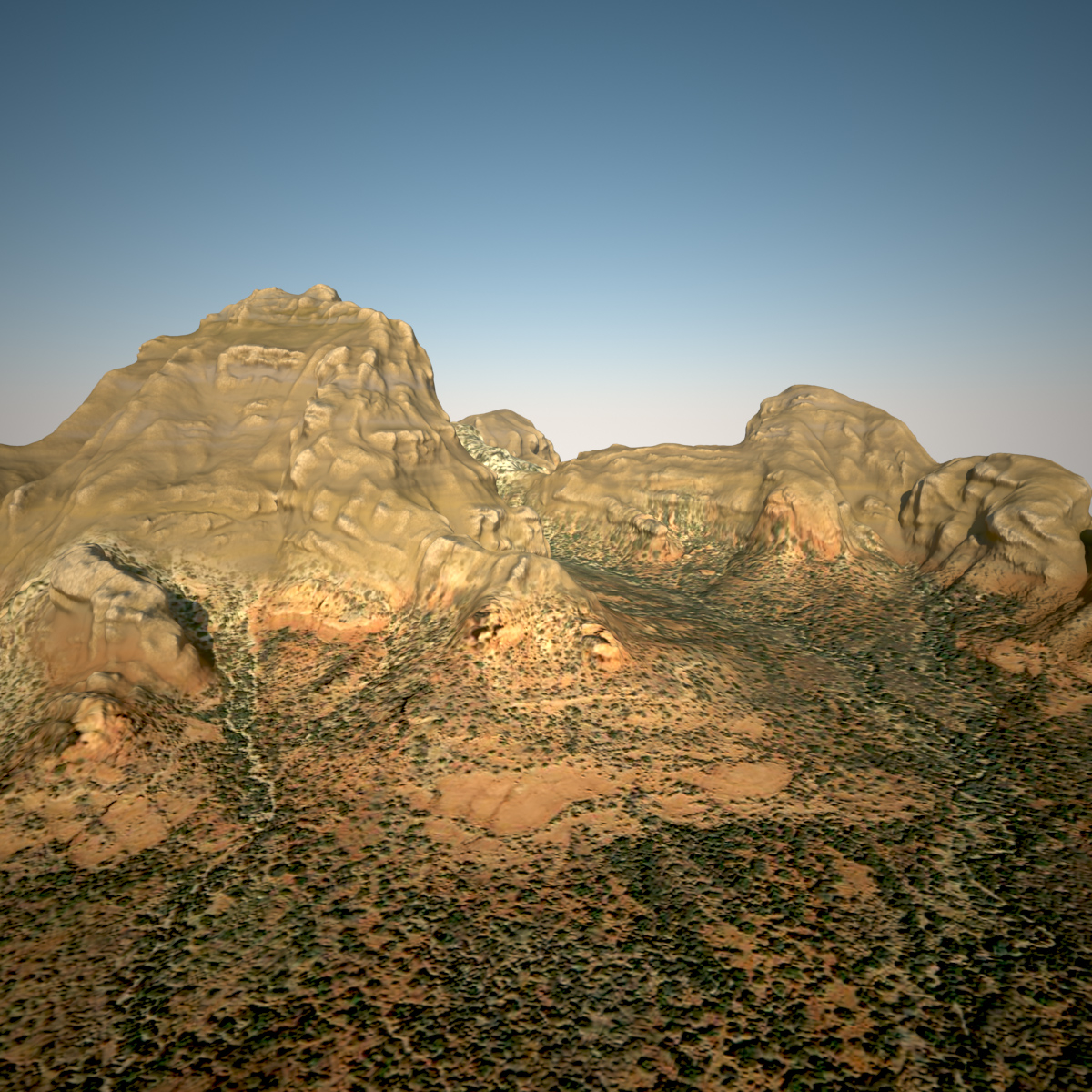 3d desert mountain