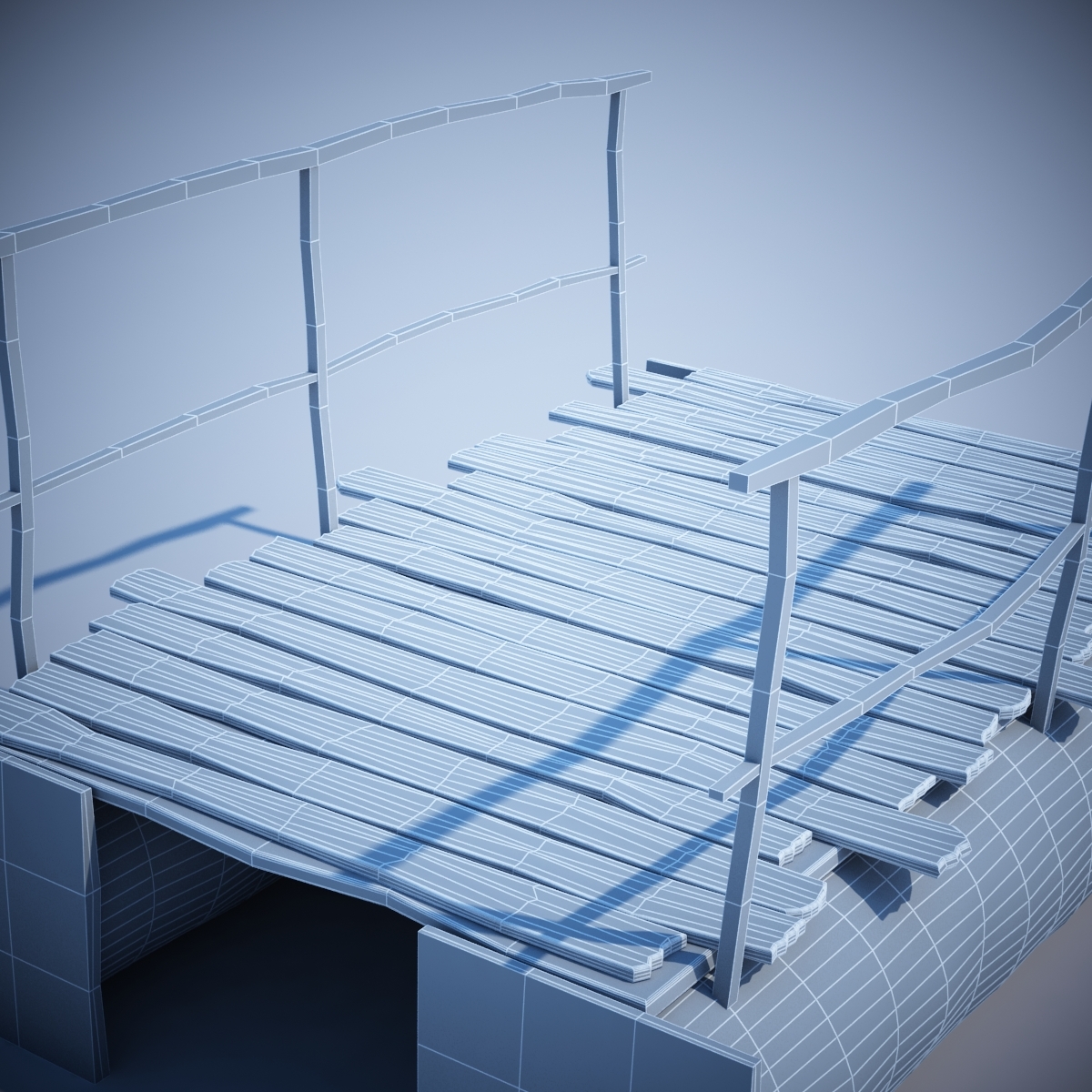 old industrial pontoon bridge 3d model