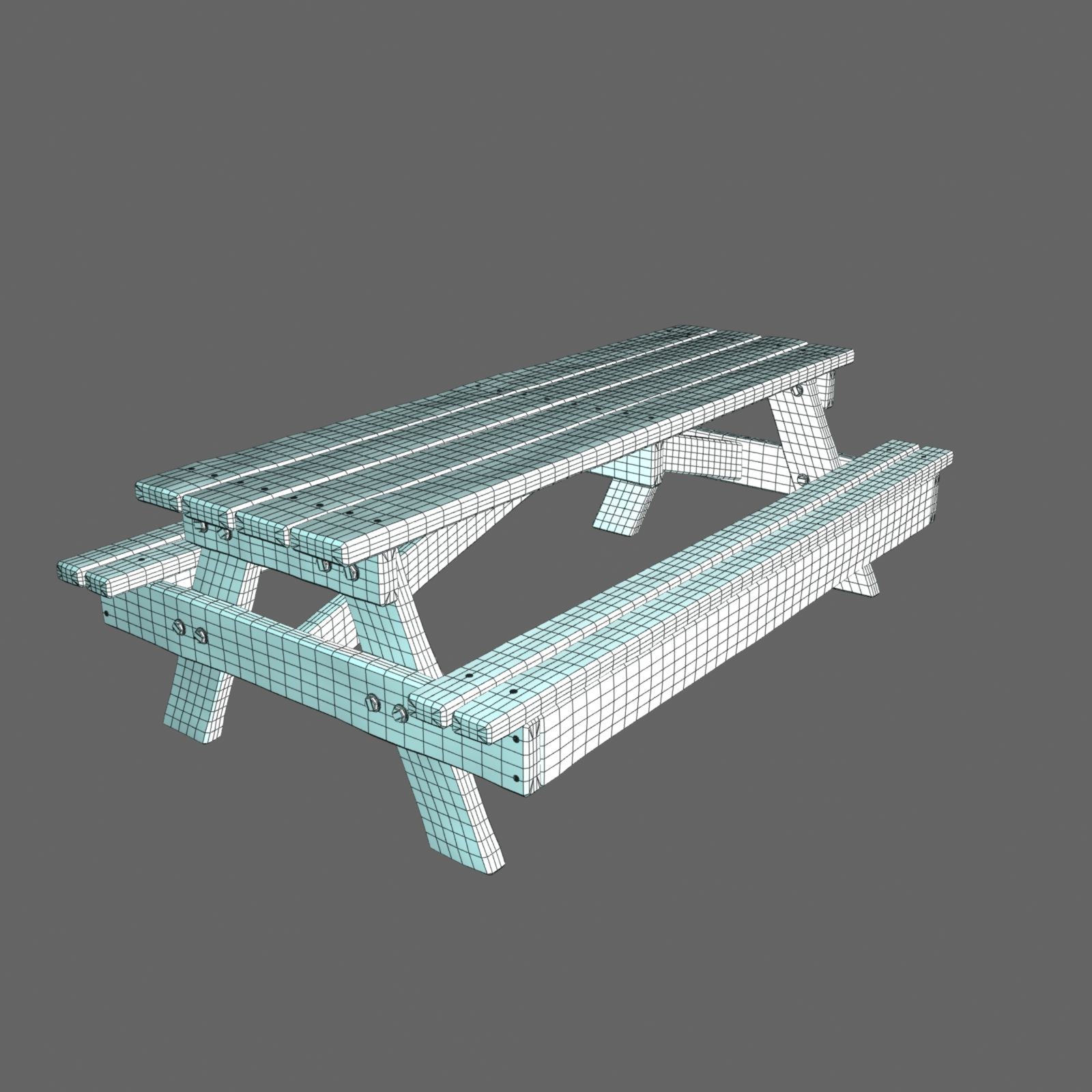 3d model park picnic table