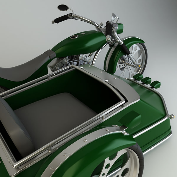 custom chopper sidecar 3d fbx