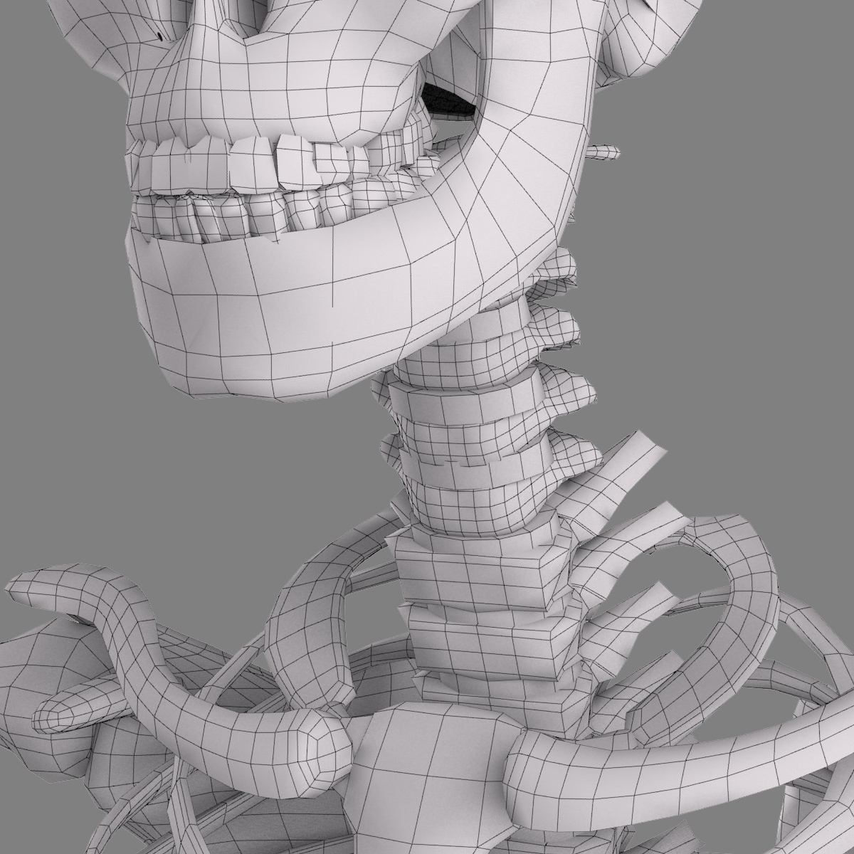 realist human skeleton skeletal skull obj