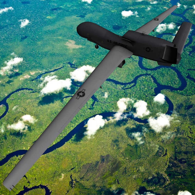 3d model rq-4 global hawk uav drone
