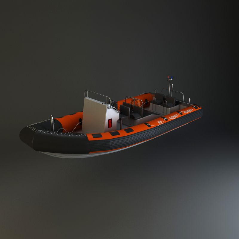 rhib boat 3d model