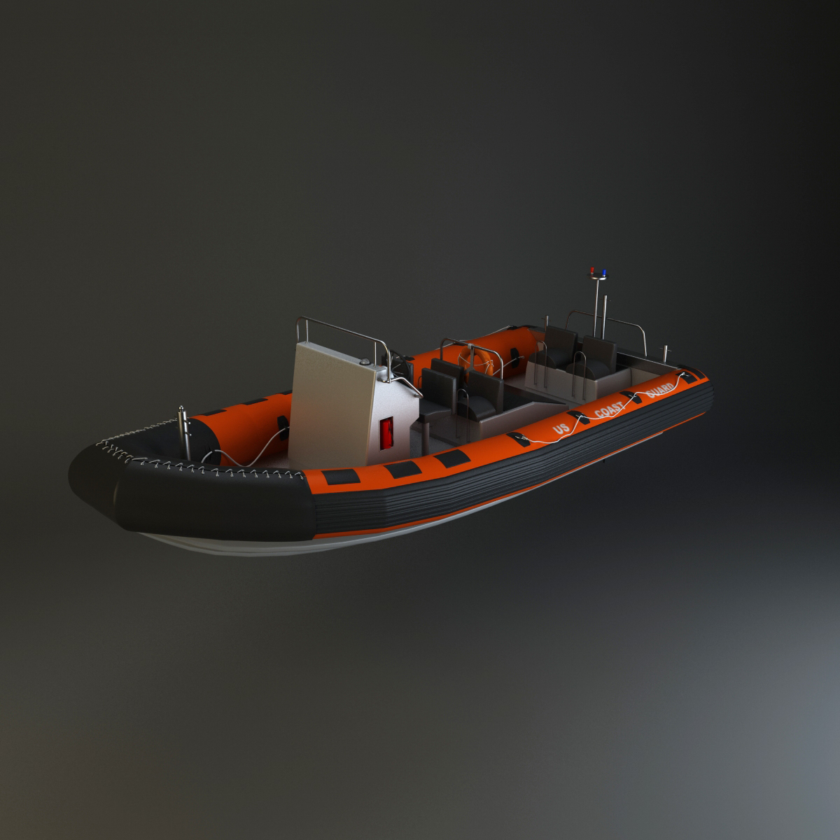 rhib boat 3d model