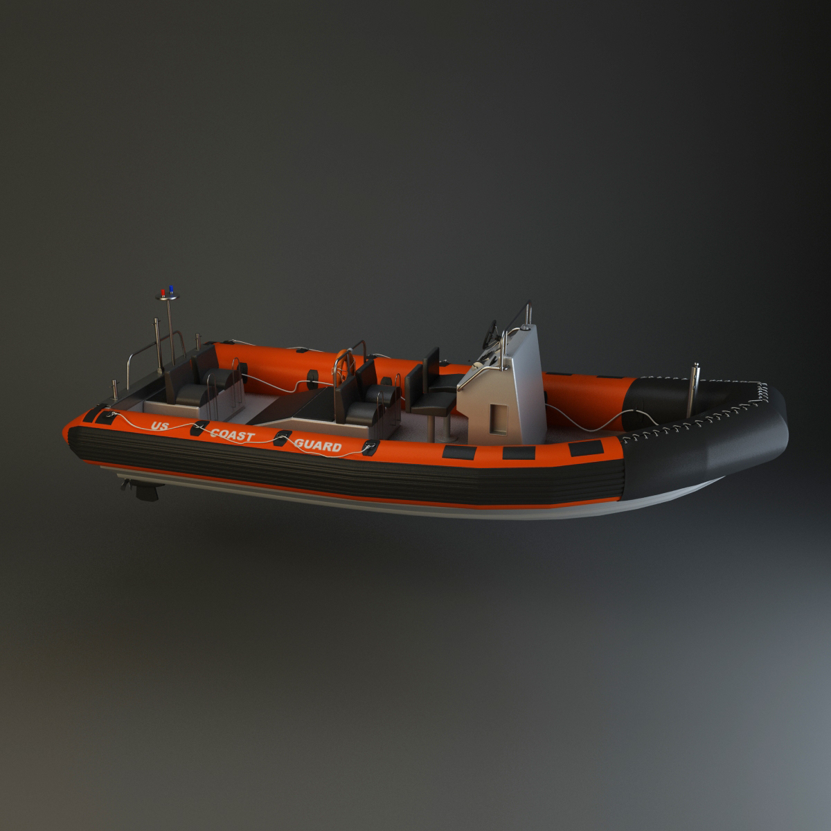 rhib boat 3d model