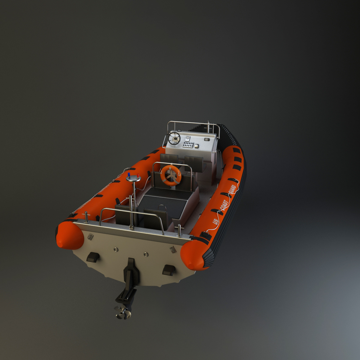 rhib boat 3d model