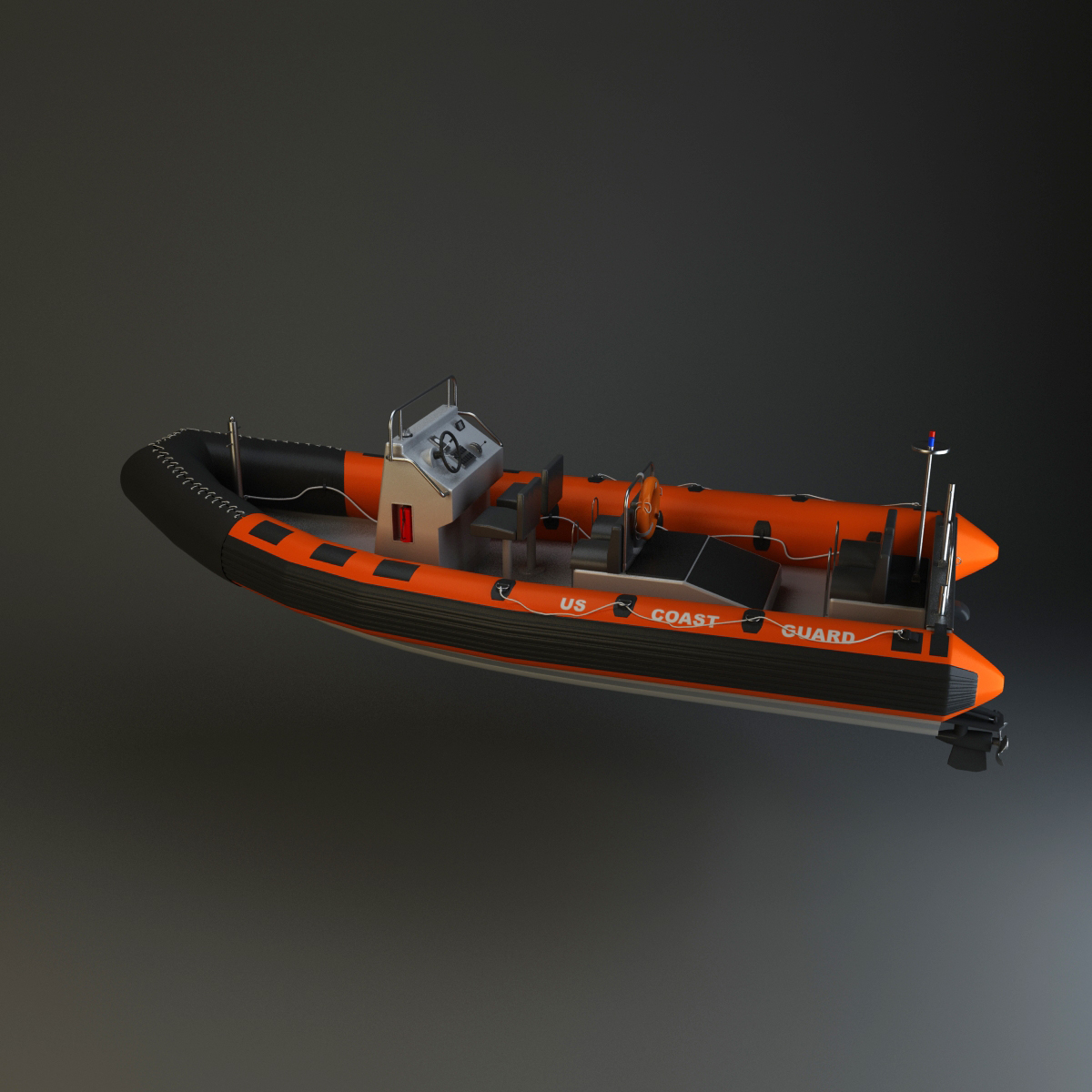 rhib boat 3d model