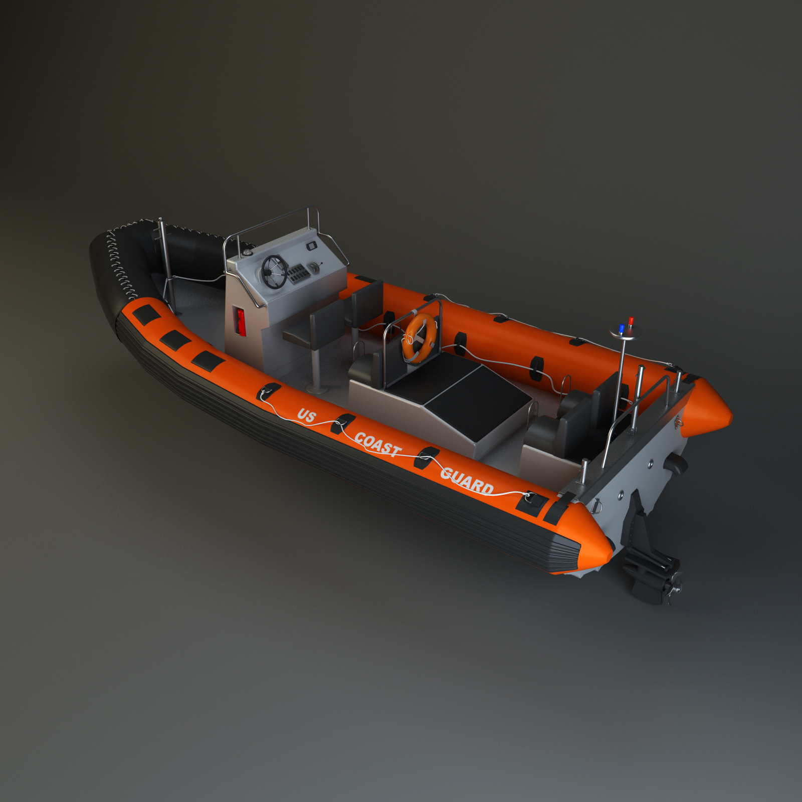 rhib boat 3d model