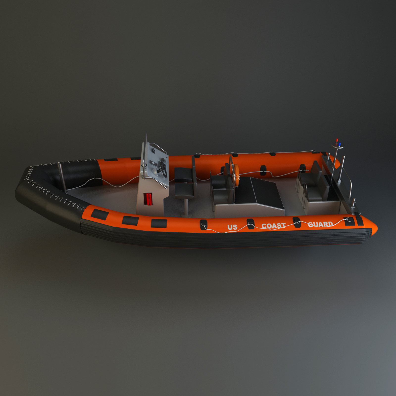 rhib boat 3d model