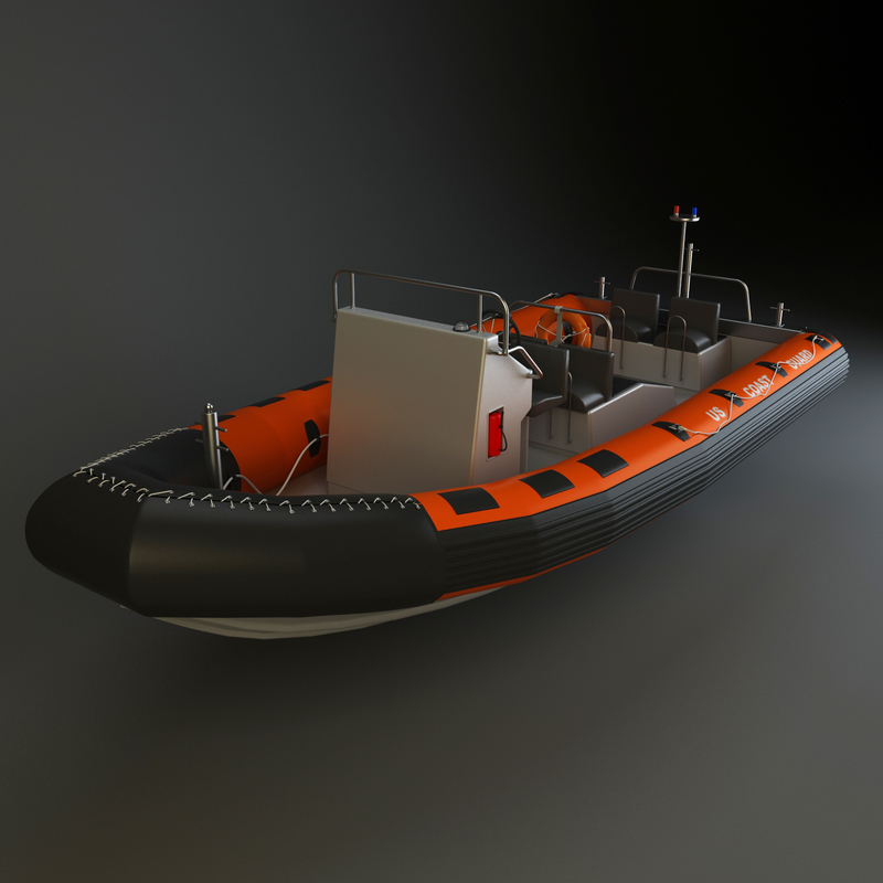 rhib boat 3d model