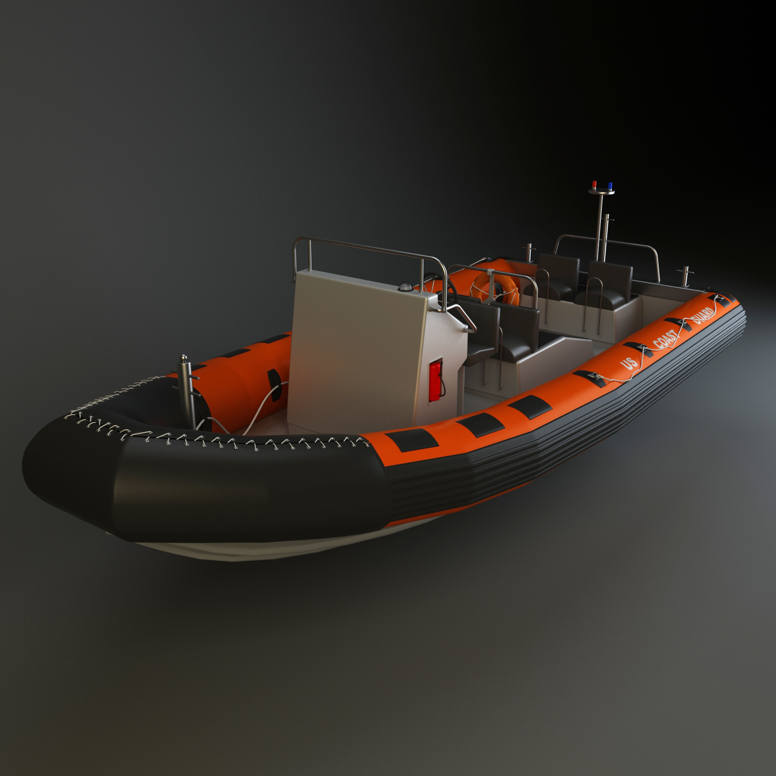 rhib boat 3d model