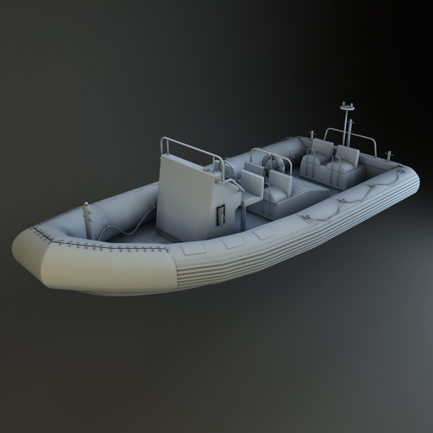 rhib boat 3d model