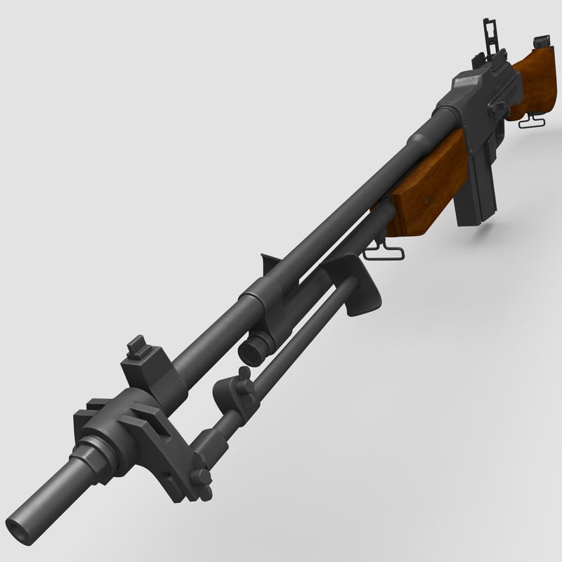 m1918a2 browning automatic rifle gun 3d c4d