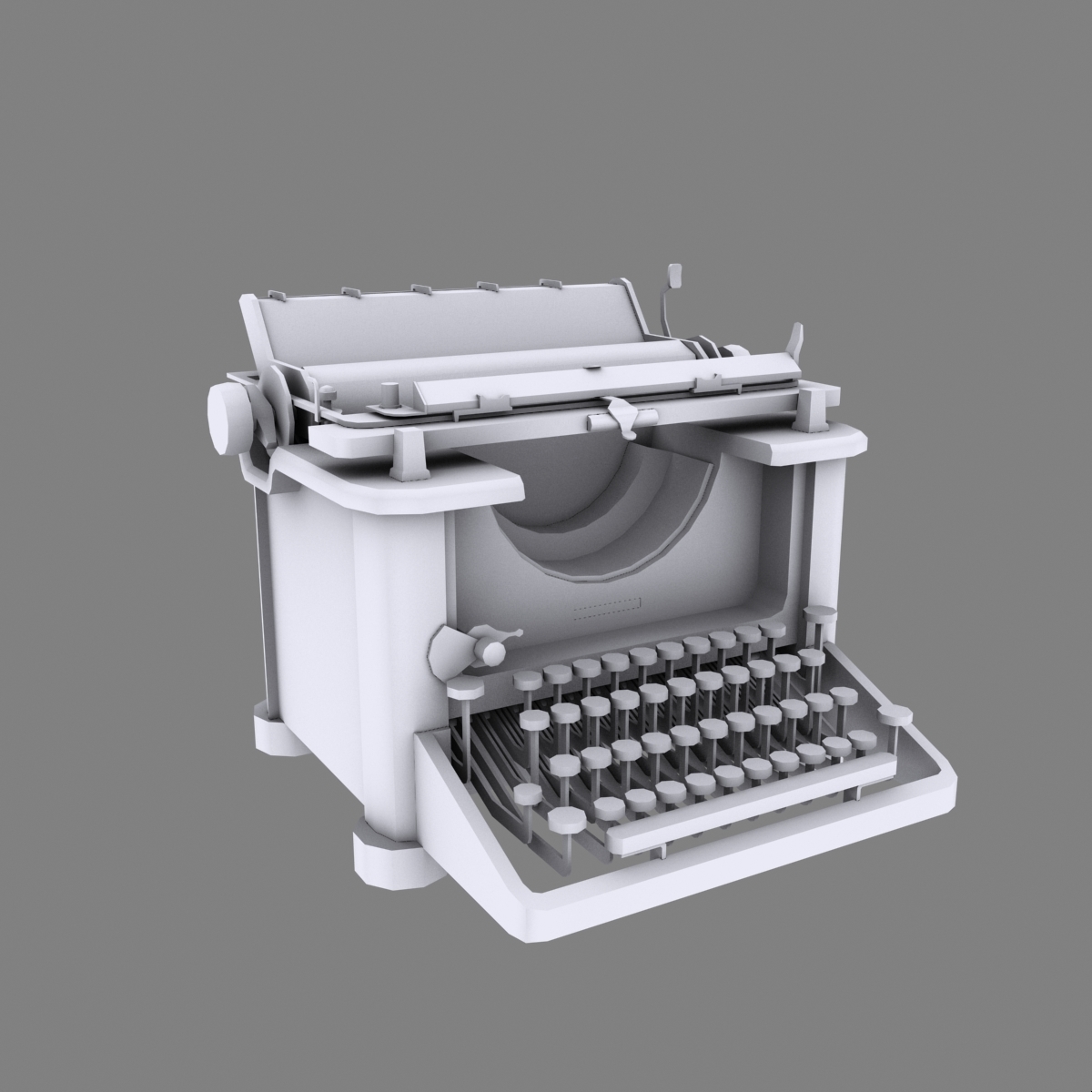 vintage typewriter 3d model