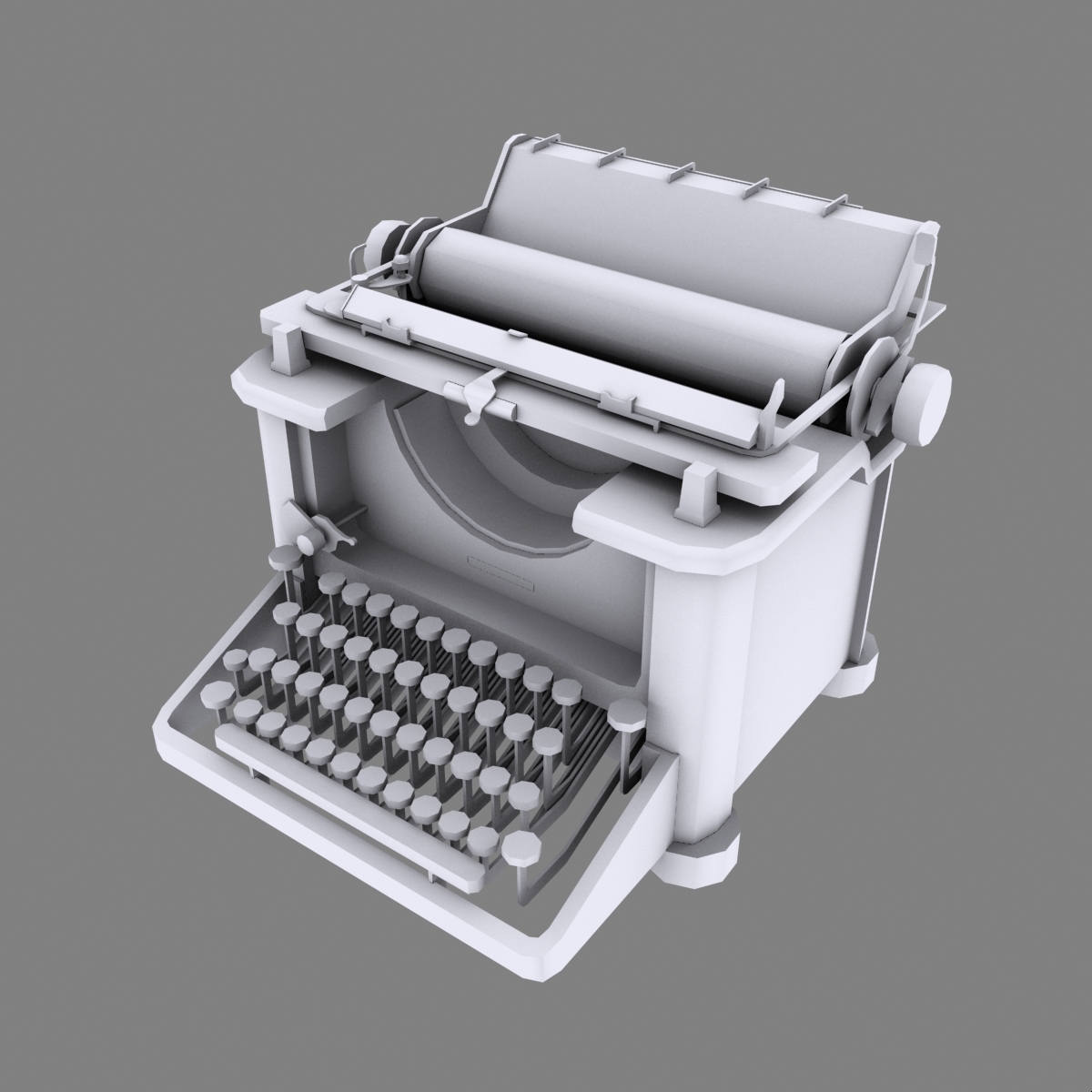 vintage typewriter 3d model