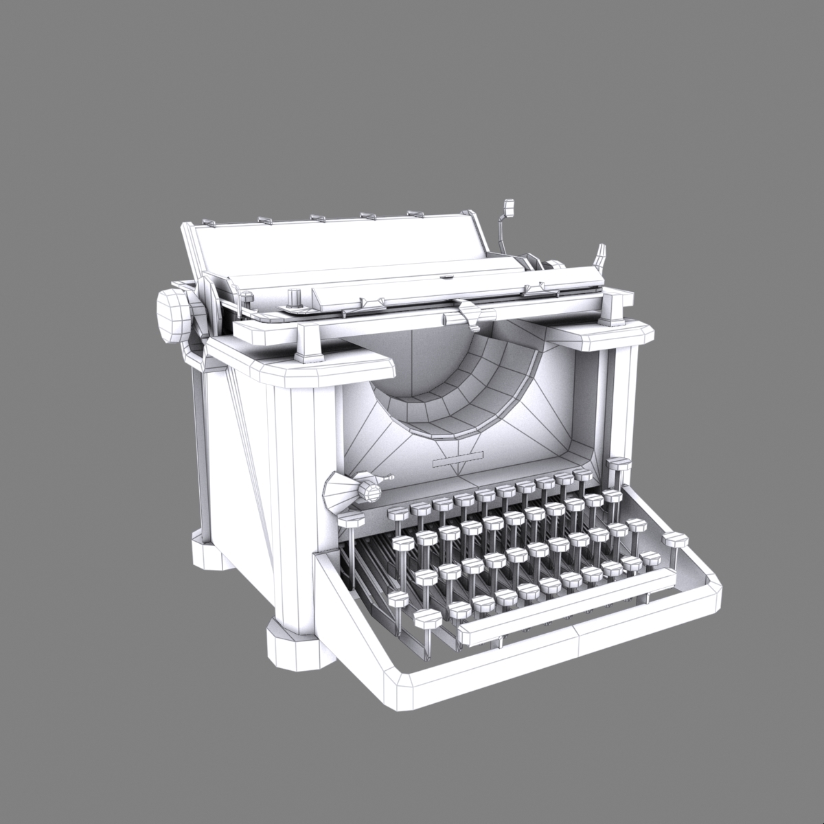 vintage typewriter 3d model
