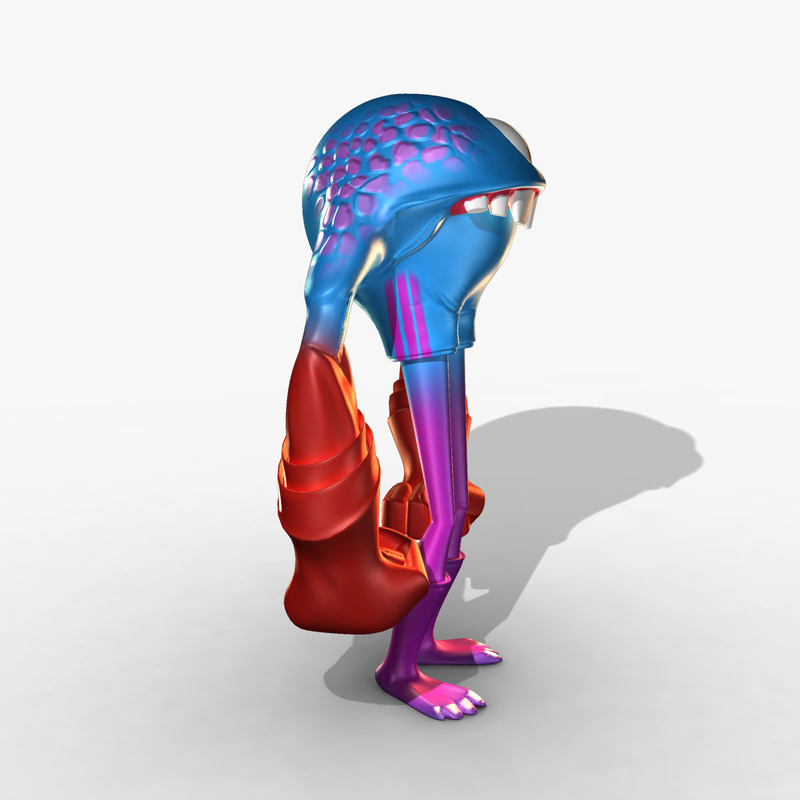 boxer alien rigged 3d 3ds