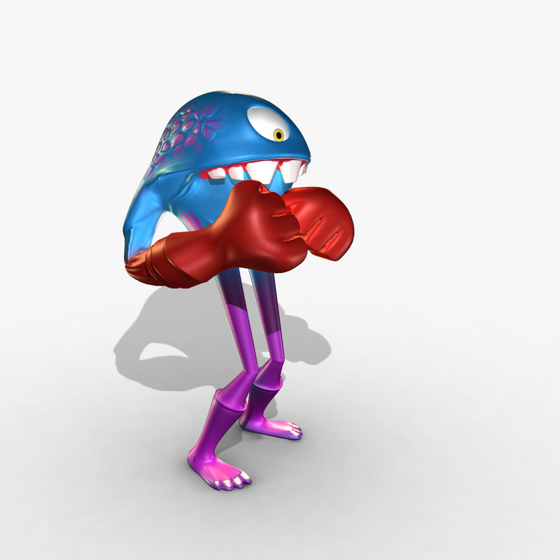 boxer alien rigged 3d 3ds